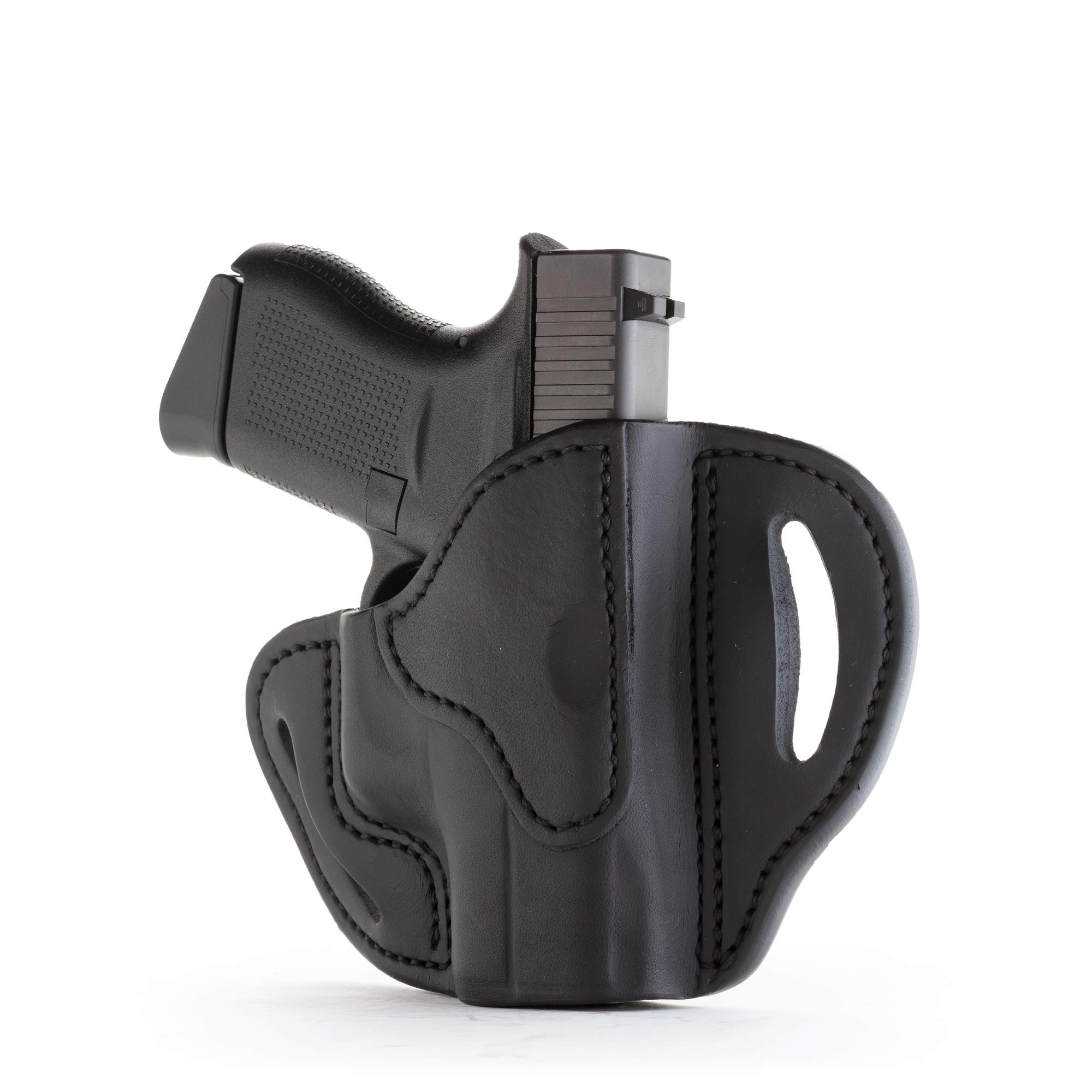 1791 Gunleather Glock 43 Holster, Right Hand OWB G43 Leather Gun Holster for Belts. Fits Glock 43 and Ruger LC9 & Ruger SR22