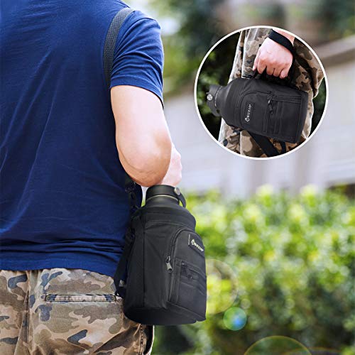 BUZIO Water Bottle Holder Carrying Pouch for 64 oz Bottles - Carry, Protect and Insulate Your Flask with This Military Grade Carrier an Adjustable Padded Shoulder Strap