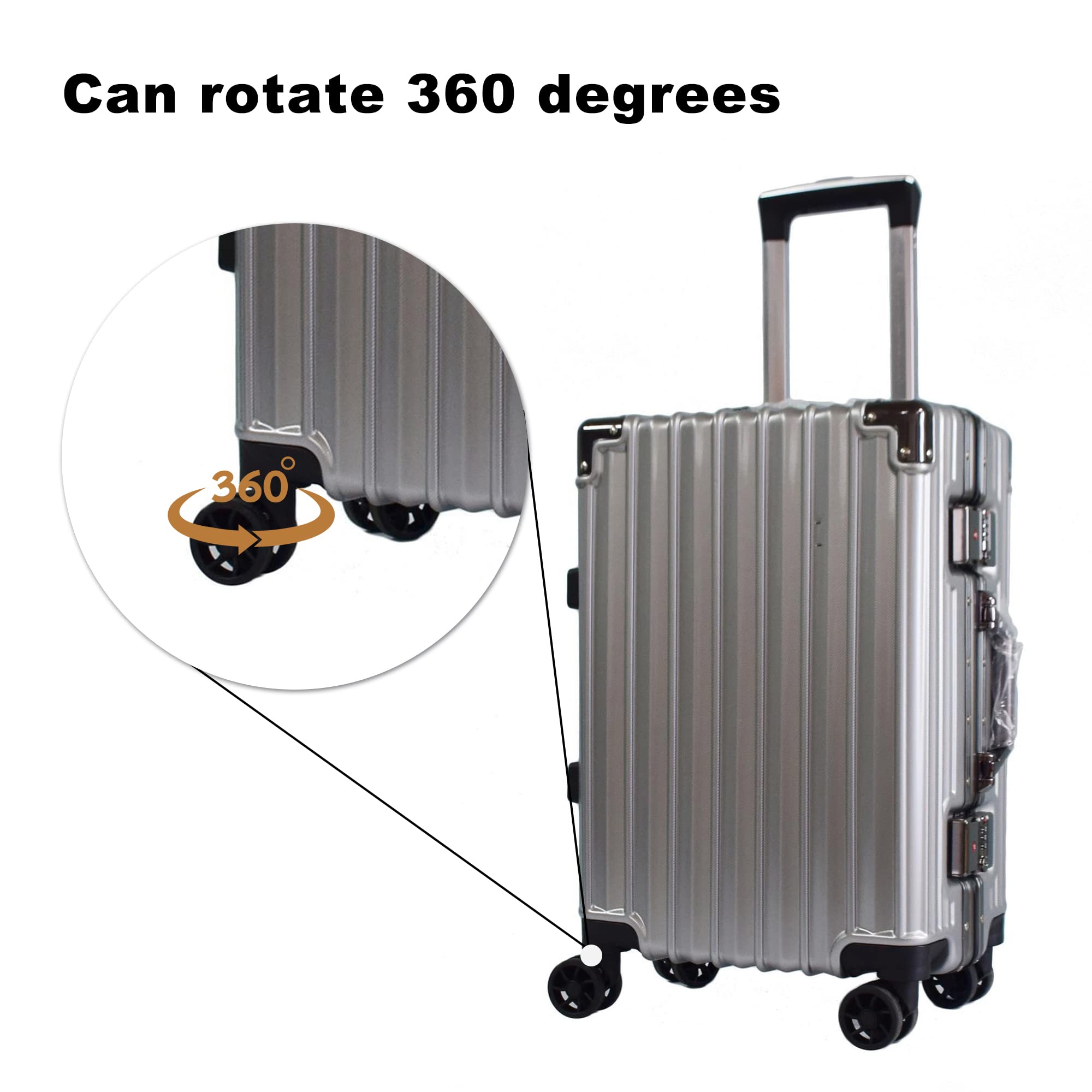 RDEXP Black 9.6x9.3x4.8cm DIY Left & Right Luggage Wheels with 8 Screws Replacement Set of 2