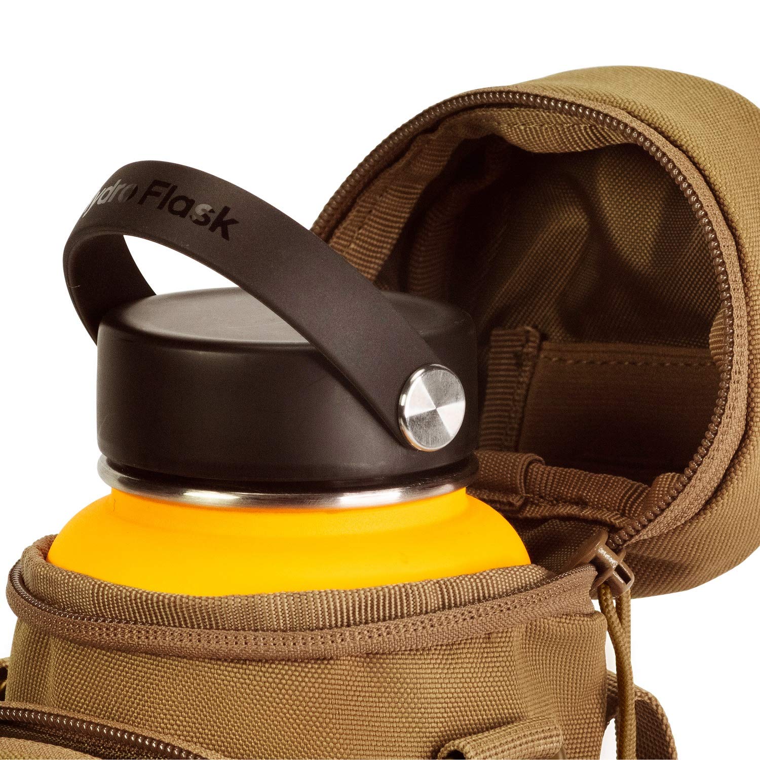 Go Time Gear Molle Water Bottle Holder, Water Bottle Bag for Backpacks, Tactical Canteen Pouch and Water Bottle Caddy, Molle Accessories and Water Pouch, Fits Up to 40 oz. (Coyote Brown)