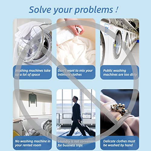 Ultrasonic Turbo Washing Machine, Mini Portable Washing Machine, Sink Washing Machine for Dorm Home Travel, 30 Minute Timer, USB Powered (White)