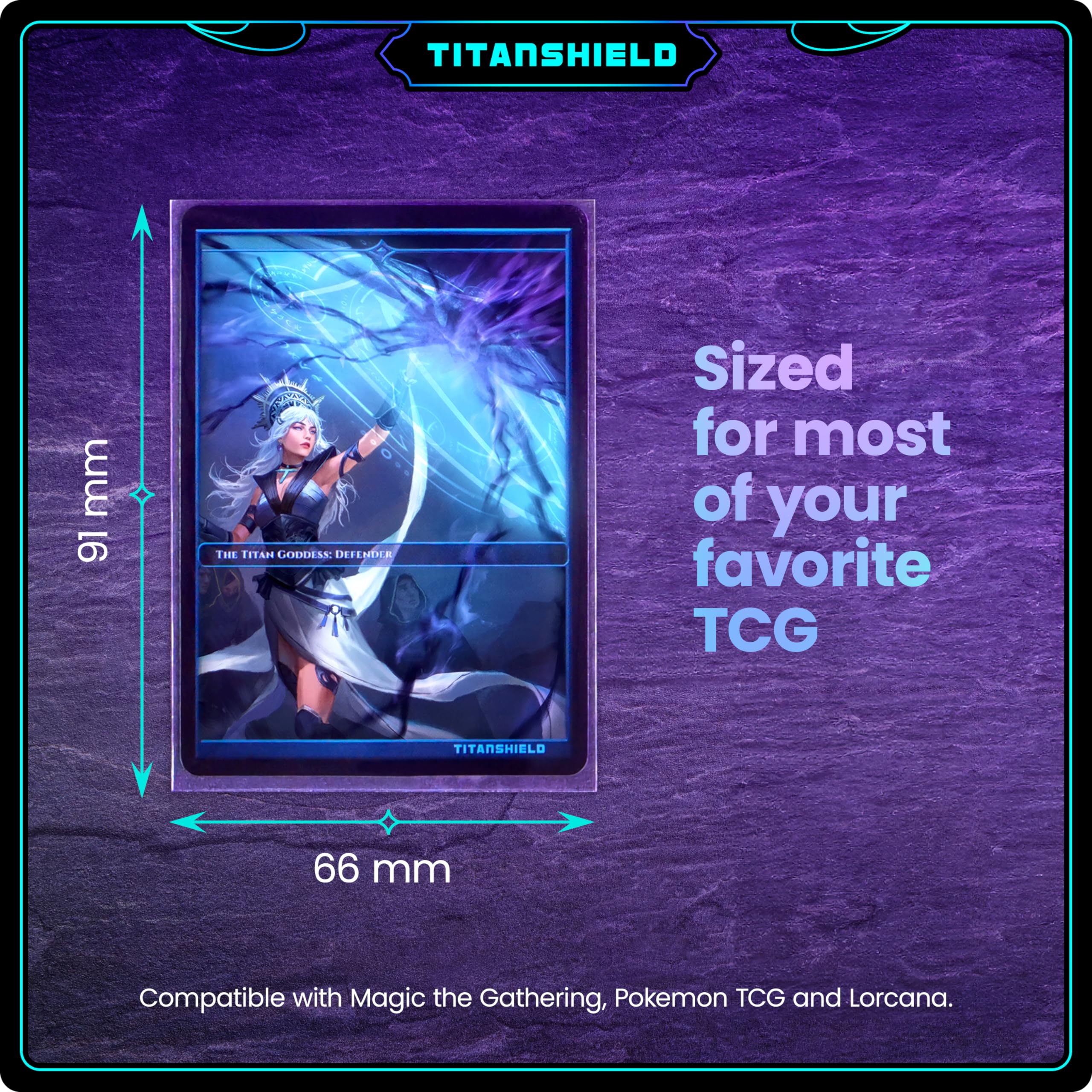 TitanShield [3-Pack 450 Sleeves Bundle Premium Clear Card Sleeves Compatible with Standard Sized Board Games, MTG Magic The Gathering, Pokemon, Lorcana and Trading Cards 2.5" x 3.5" 66x91mm