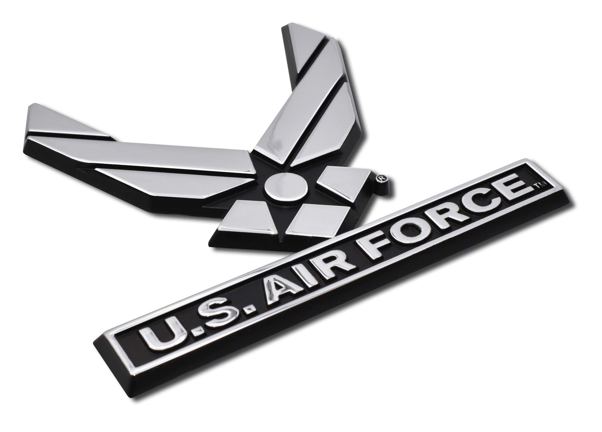 Elektroplate Officially Licensed U.S. Air Force Wings Chrome Auto All Metal Emblem for Cars, Trucks, and All Auto | Universal Fit at 3" x 3.4" | Weatherproof