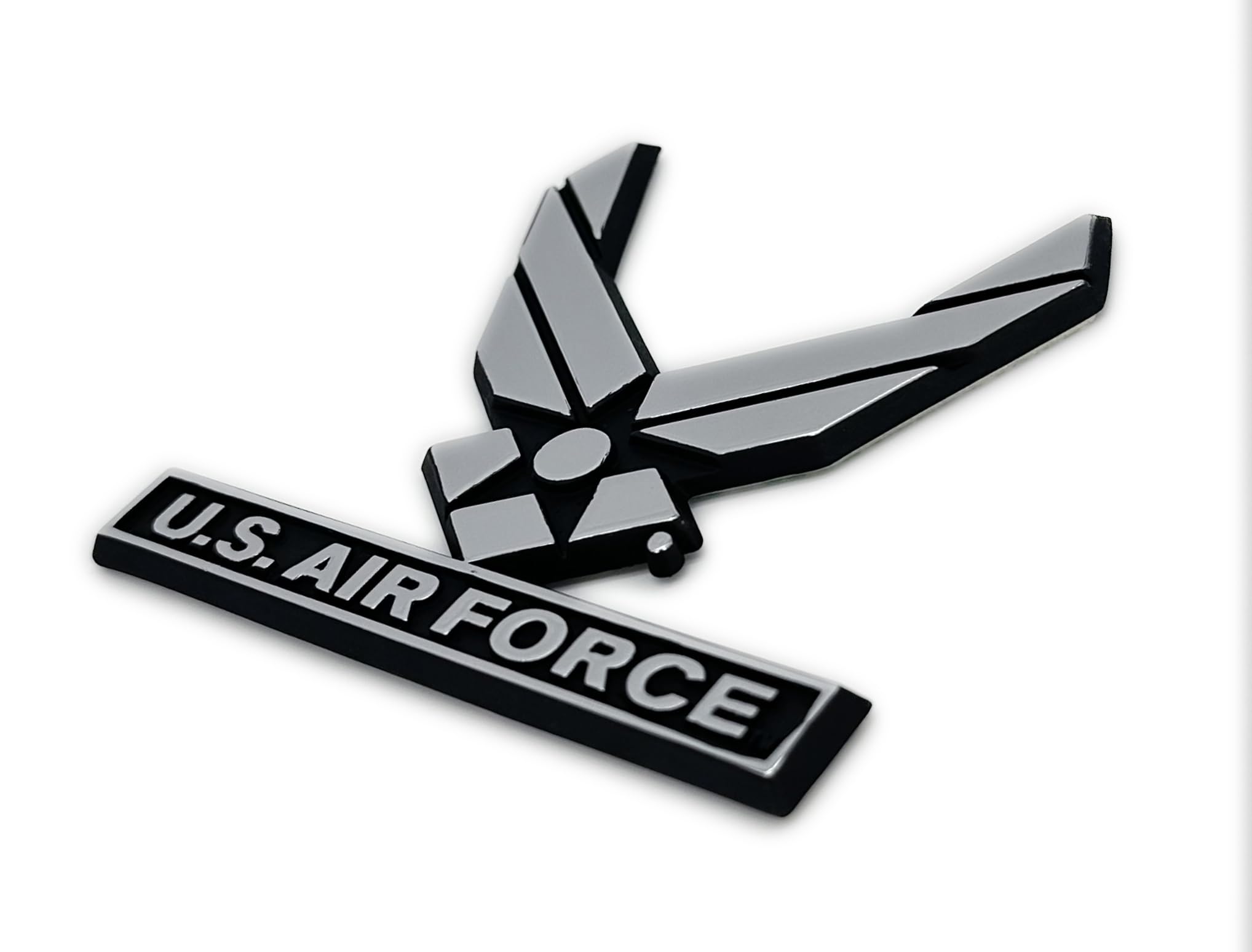 Elektroplate Officially Licensed U.S. Air Force Wings Chrome Auto All Metal Emblem for Cars, Trucks, and All Auto | Universal Fit at 3" x 3.4" | Weatherproof