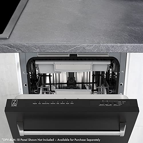 ZLINE 18" Tallac Series 3rd Rack Top Control Dishwasher in Custom Panel Ready with Stainless Steel Tub, 51dBa (DWV-18) (Pannel Ready)