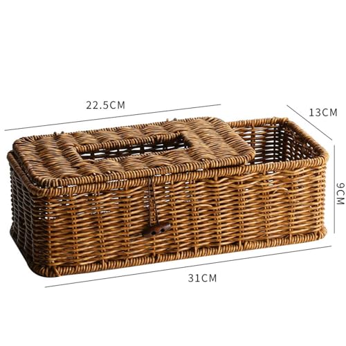IEUDNS Paper Holder Dispenser Facial Tissuecase Dispenser Container Vintage Style Removable Tissue Holder Tissue Box for Bathroom, Deep Brown
