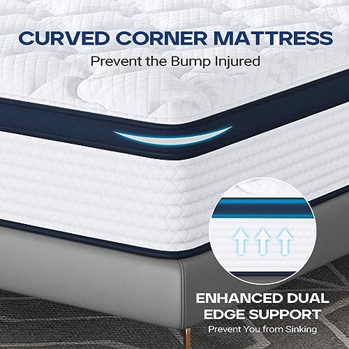 FLEXPEDIC 10" King Mattress, Memory Foam Hybrid Mattress with Space Cotton for Tight Sleep, Medium-Firm Cooling Mattress with Stronger Support, Motion Isolation &Pressure Relief