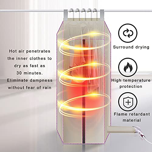 Dear Morning Portable Clothes Dryer Foldable Apartment Clothes Dryer, Fast Heating and Quick Drying, Travel Light Dryer(Khaki)