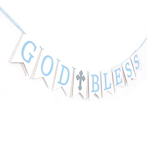 God Bless Banner - God Bless Banner Baptism,baby Shower Banner for Girl/boy,baptism Banner,first Communion Banner,banner for Baby Shower Photo Prop Party Decorations