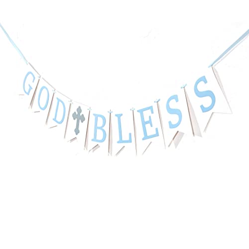 God Bless Banner - God Bless Banner Baptism,baby Shower Banner for Girl/boy,baptism Banner,first Communion Banner,banner for Baby Shower Photo Prop Party Decorations