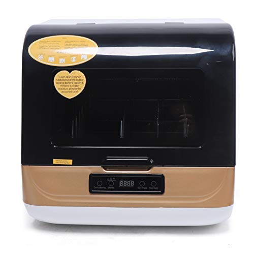 DNYSYSJ Desktop Installation-Free Dishwasher, Portable Compact Adjustable Temperature Countertop Dishwasher 360°Streak-Free Deep Cleaning for Home Kitchen