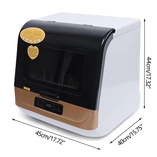 DNYSYSJ Desktop Installation-Free Dishwasher, Portable Compact Adjustable Temperature Countertop Dishwasher 360°Streak-Free Deep Cleaning for Home Kitchen