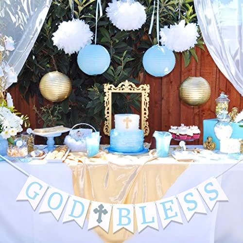 God Bless Banner - God Bless Banner Baptism,baby Shower Banner for Girl/boy,baptism Banner,first Communion Banner,banner for Baby Shower Photo Prop Party Decorations