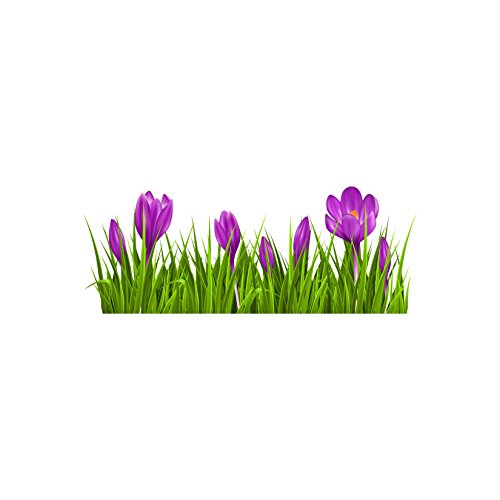 Crocus Grass Fridge & Washing Machine Vinyl Decal (Print, 27x10)