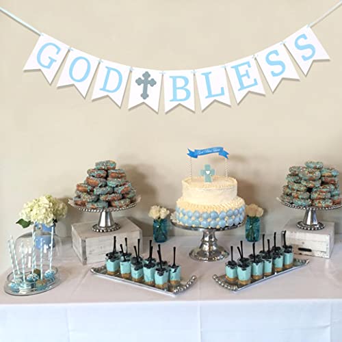 God Bless Banner - God Bless Banner Baptism,baby Shower Banner for Girl/boy,baptism Banner,first Communion Banner,banner for Baby Shower Photo Prop Party Decorations