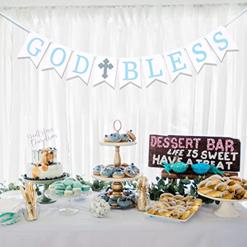 God Bless Banner - God Bless Banner Baptism,baby Shower Banner for Girl/boy,baptism Banner,first Communion Banner,banner for Baby Shower Photo Prop Party Decorations
