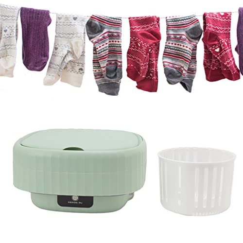 Dpofirs Portable Washing Machine, 6L Foldable Mini Small Portable Washer Washing Machine with Basket for Baby Clothes, Underwear or Small Items, for Apartment,Travel,Best Gift (Green)