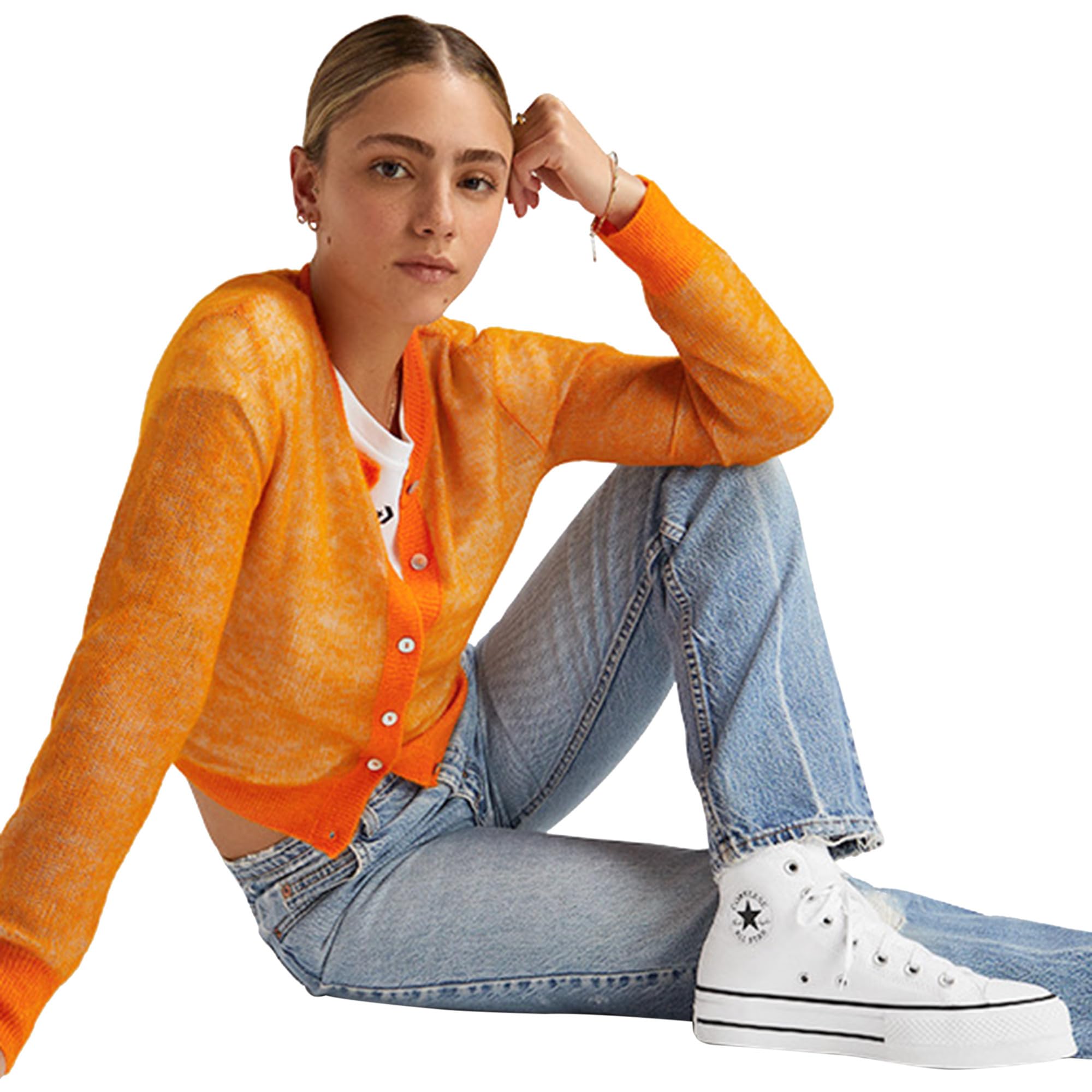 Converse Women's Chuck Taylor All Star Lift High Top Sneakers, White/Black/White, 8 Medium US