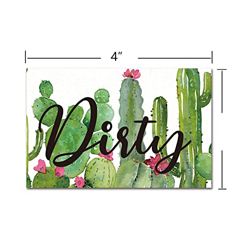 Cactus Pattern Clean Dirty Reversible Dishwasher Magnet, Double Sided Strong Kitchen Flip Indicator, Rustic Farmhouse Kitchen Refrigerator Dishwasher Decor, Gift for Women, Her