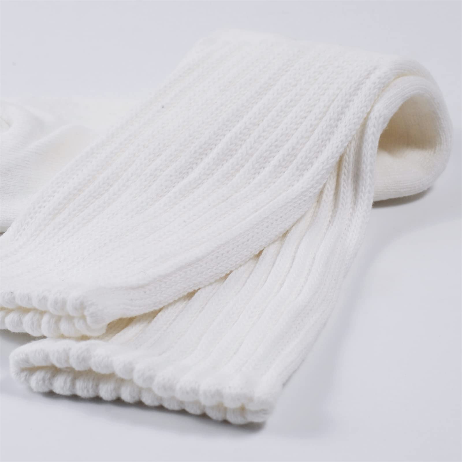 Intgoodluckycc White Slouch Scrunch Socks for Women, Slouch High Tube Socks Women (1 Pair - White)