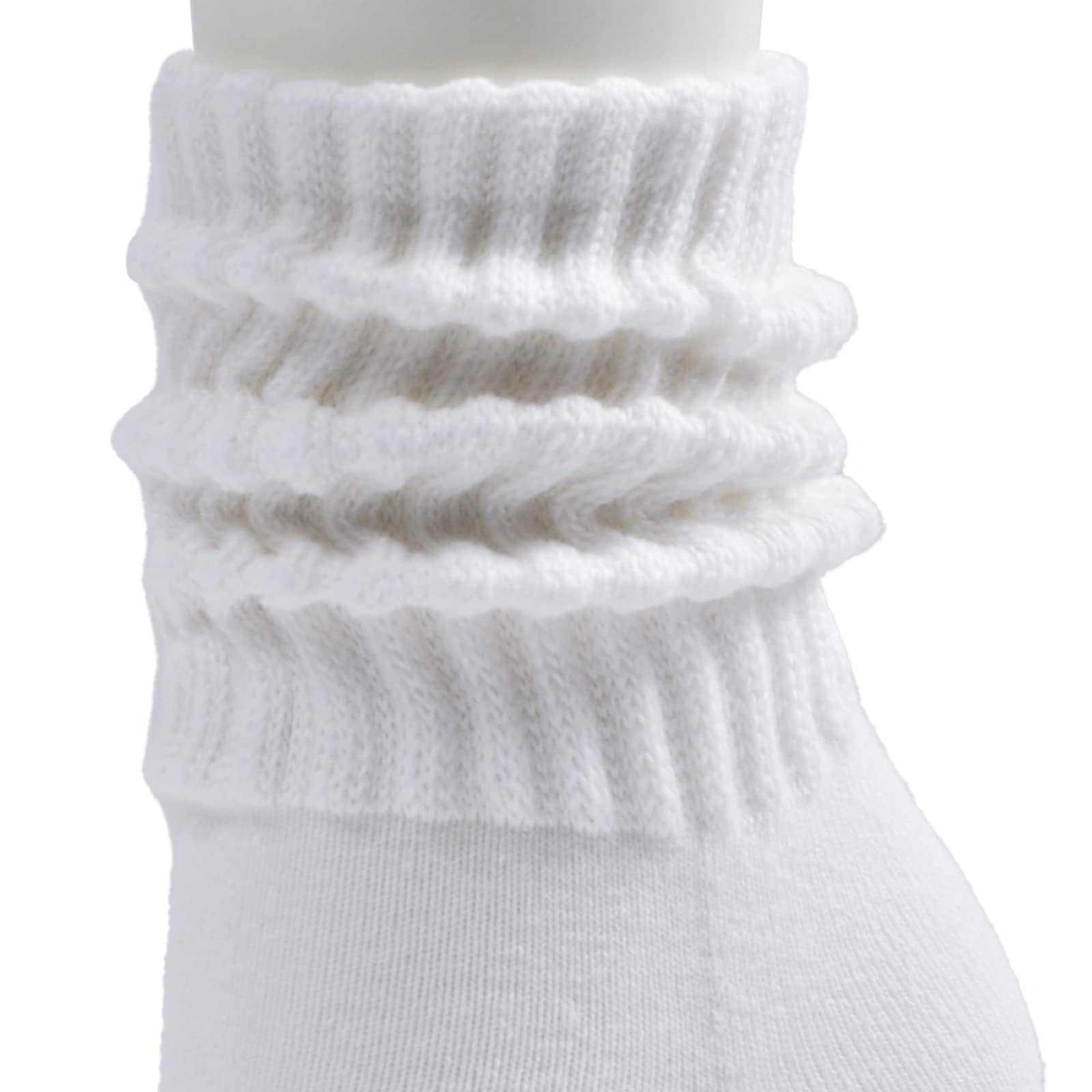 Intgoodluckycc White Slouch Scrunch Socks for Women, Slouch High Tube Socks Women (1 Pair - White)