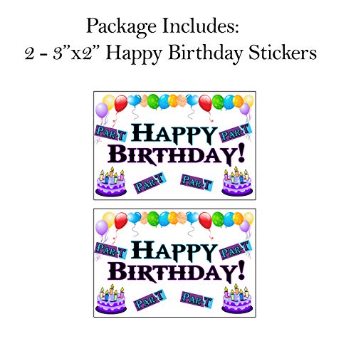 Happy Birthday Large Foil Balloon set - (6 pack) Cake, cupcake, ice cream cone, ice cream bowl, pink candy, blue candy by Par-T