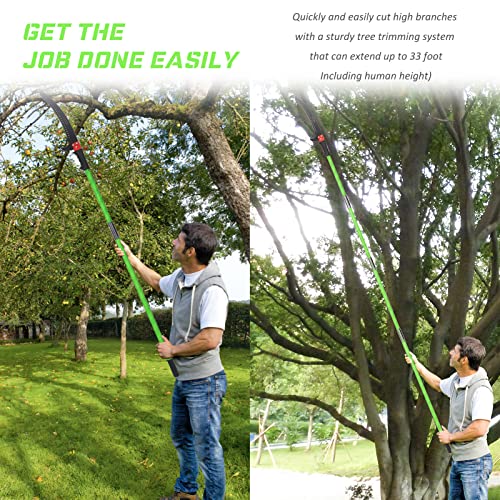 MEFBANT Pole Saws for Tree Trimming 26 feet Tree Trimmer Long handle, Tree Pruner Manual Pole saws for Tree Trimming, knives with Storage Pocket, Black (gzj005)