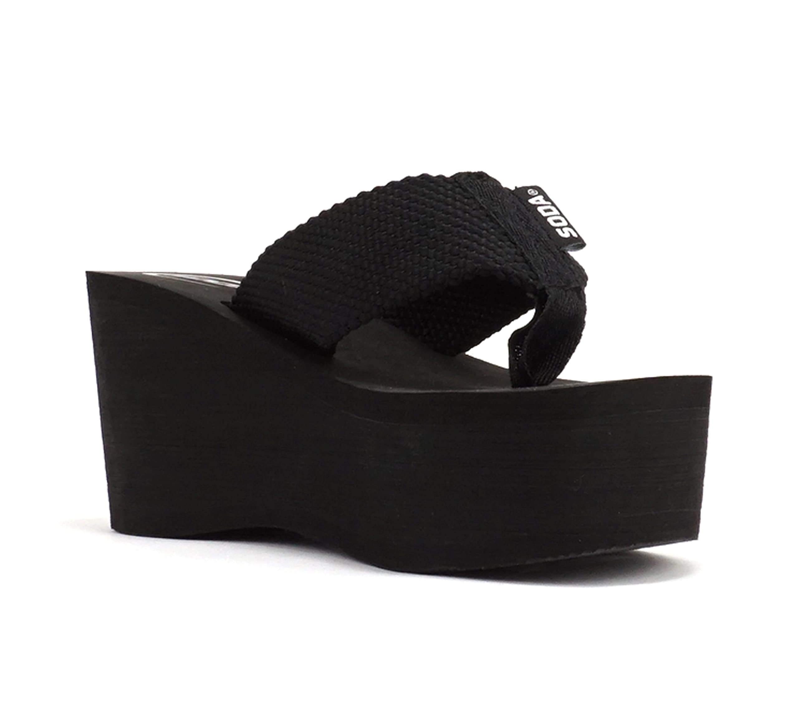 Soda Womens Oxley-S Flip Flop Sandals,Color:Black, Size:10