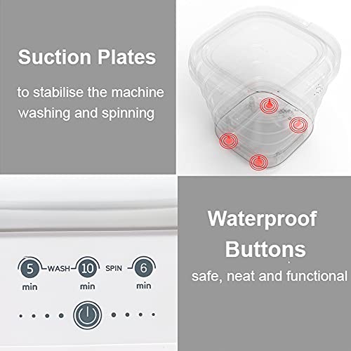 MOYU Portable Washing Machine Foldable Bucket Washer with Soft Spin Dry and Drainage Pipe(110V/240V, US Plug,English User manual)