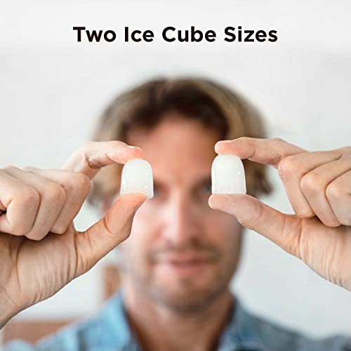 Silonn Ice Makers Countertop, 9 Cubes Ready in 6 Mins, 26lbs in 24Hrs, Self-Cleaning Ice Machine with Ice Scoop and Basket, 2 Sizes of Bullet Ice for Home Kitchen Office Bar Party
