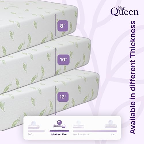 NapQueen King Size Mattress, 10 Inch Anula Green Tea Infused Memory Foam Mattress, King Size Mattress Bed in a Box, CertiPUR-US Certified Mattress