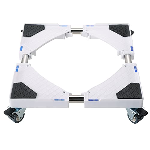 AMGSH Adjustable Mini Fridge Stand | Movable Washing Machine Base Stand Furniture Dolly Roller Base, Small Furniture Mover Mobile Base for Washing Machine, Dryer and Refrigerator (8 Wheels)