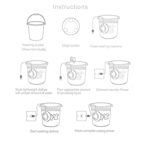 Mini Washing Machine Portable Ultrasonic Turbine Sterilization Removes Dirt Washer USB Cable for Travel Home Business Trip