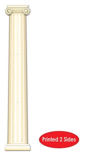 Beistle 2 Piece Jointed Paper International Column Cut Outs Decorations For Around The World Themed Parties โ Greek and Roman Sport Events Wall Backdrops, 6', Off-white