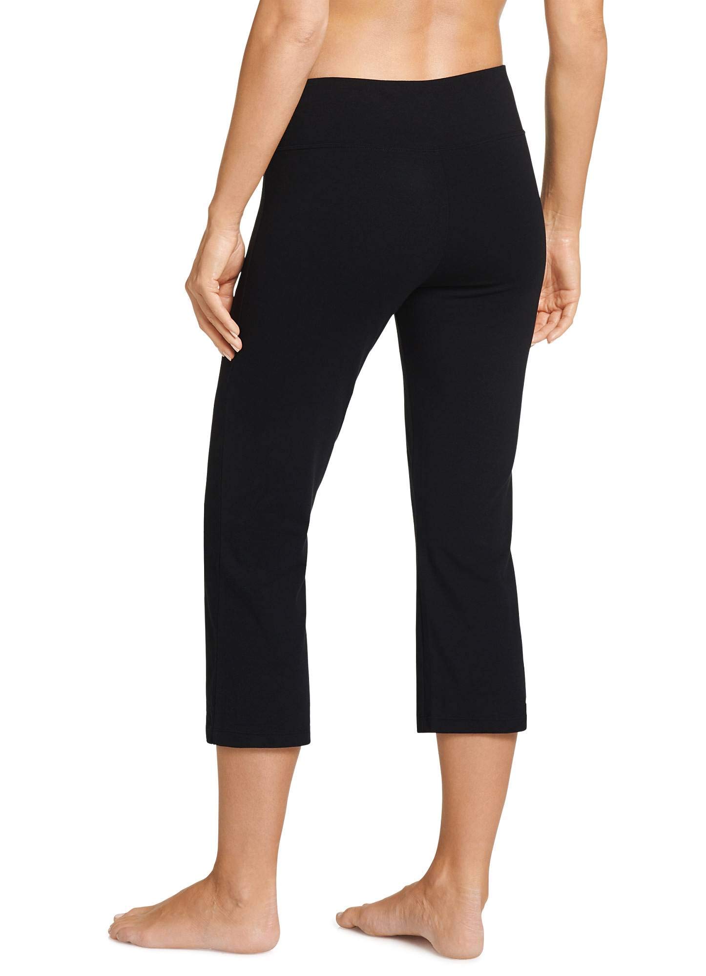 Jockey Women's Activewear Cotton Stretch Slim Flare Capri, Black, 2X
