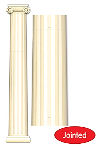 Beistle 2 Piece Jointed Paper International Column Cut Outs Decorations For Around The World Themed Parties โ Greek and Roman Sport Events Wall Backdrops, 6', Off-white