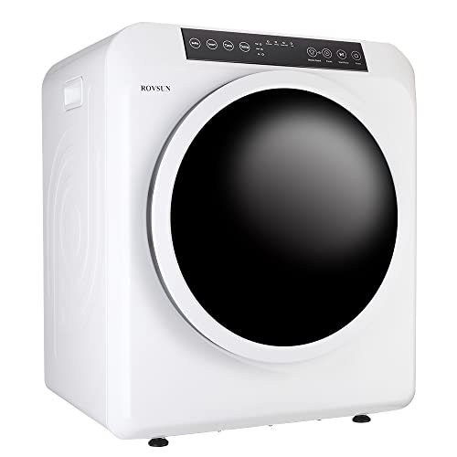 ROVSUN 13.2LB Portable Clothes Dryer, 3.5 Cu.Ft High End Front Load Tumble Laundry Dryer with LED Touch Screen, Stainless Steel Tub for Apartment, Home, Dorm-110V, White