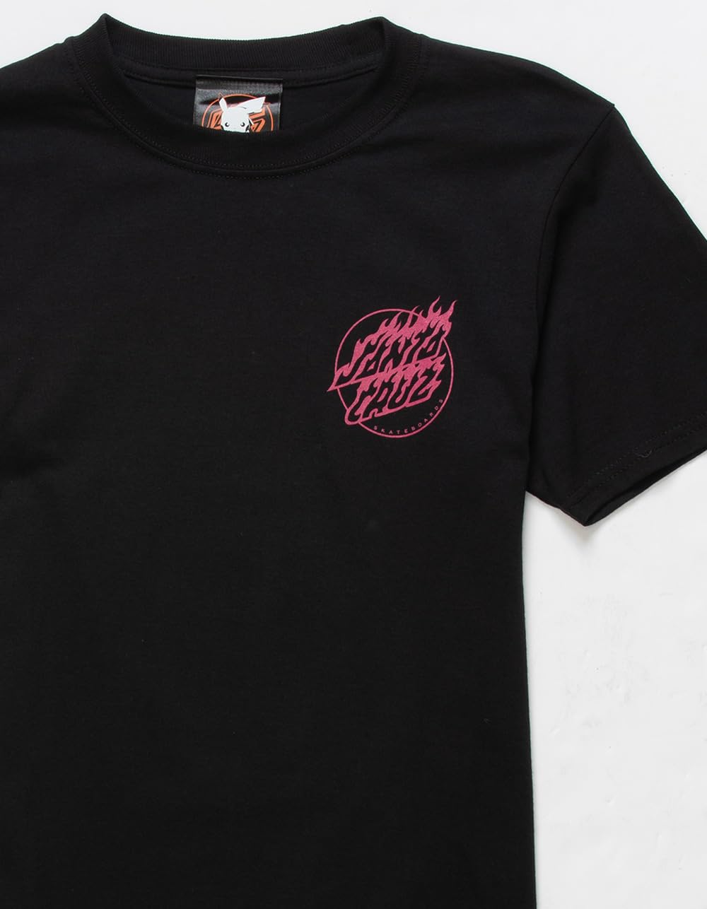 SANTA CRUZ x Pokémon Youth Midweight S/S T-Shirt Fire Type 1 Skate Shirt, Black, Size: X-Large