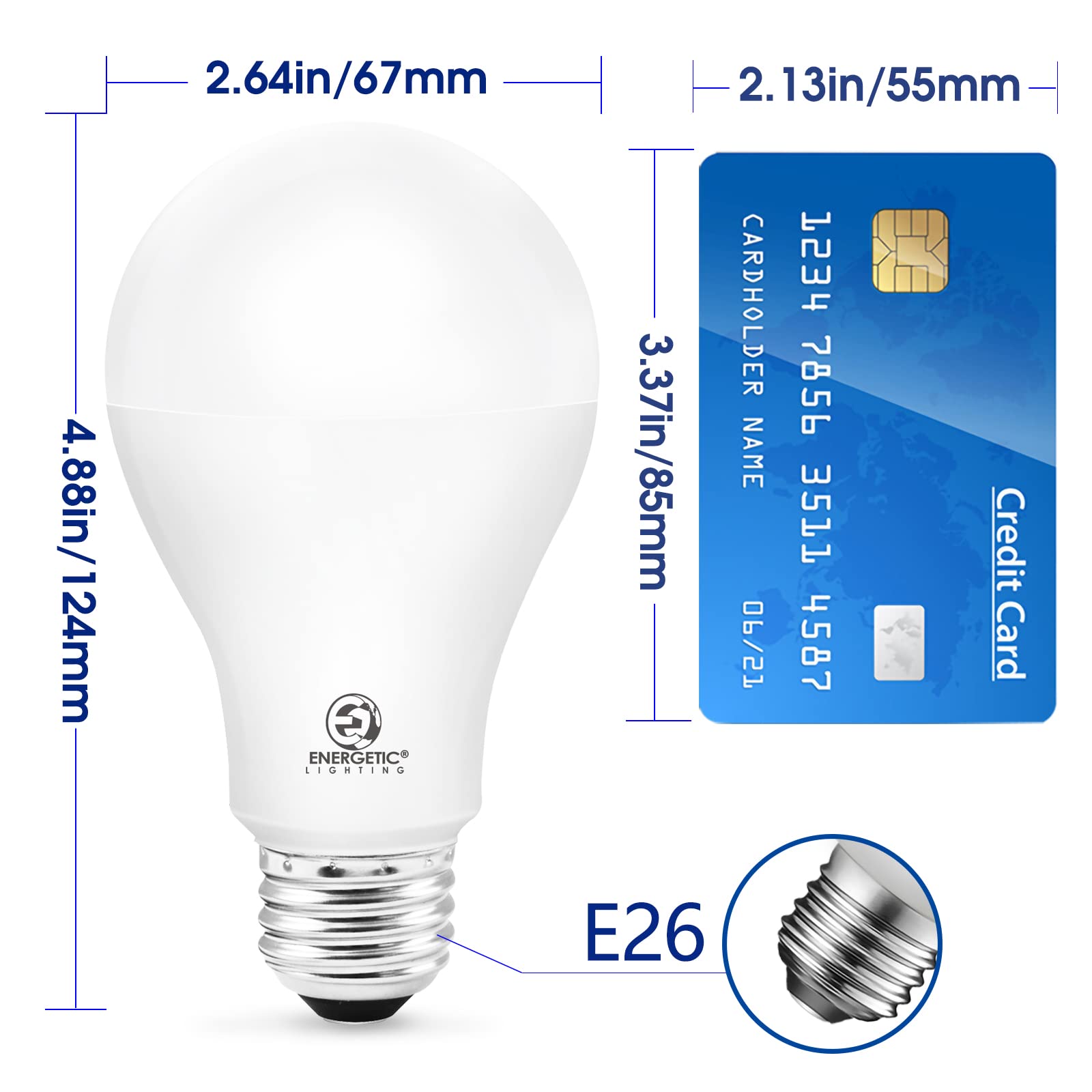 6 Pack 150 Watt Light Bulb, 2600LM Super Bright Light Bulb, Warm White 3000K, E26 Base, A21 High Lumens LED Bulb, Non-Dimmable, UL Listed