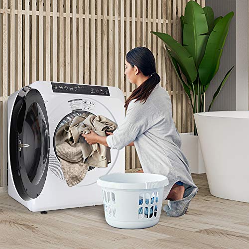 ROVSUN 13.2LB Portable Clothes Dryer, 3.5 Cu.Ft High End Front Load Tumble Laundry Dryer with LED Touch Screen, Stainless Steel Tub for Apartment, Home, Dorm-110V, White