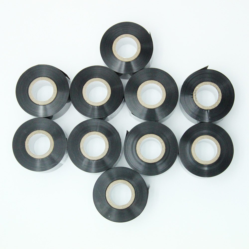 Chudeng 10 Rolls 30mm x 100m Black Thermal Transfer Ribbon Resin for Coder Printer Machine, Black Color Ribbon for Coding Machine
