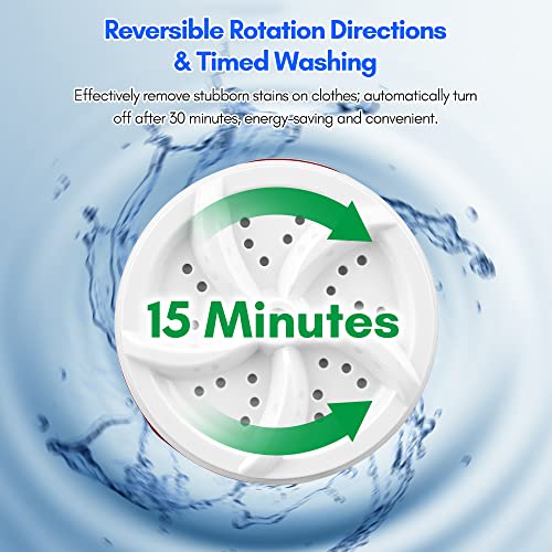 Andoer Ultrasonic Turbo Washing Machine Portable Mini Washer with USB Power Supply Suction Cups for Home Travel Business Trip