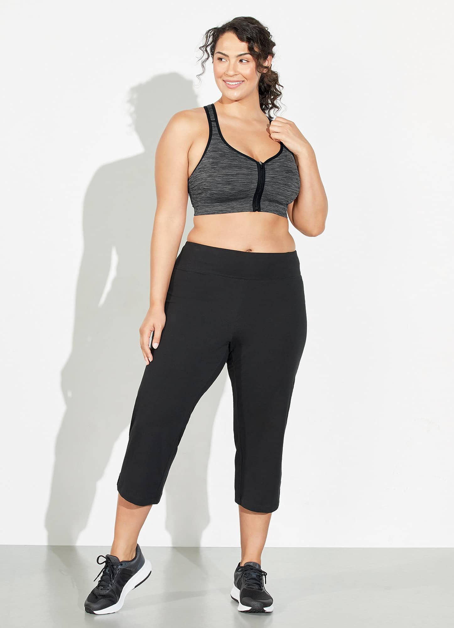 Jockey Women's Activewear Cotton Stretch Slim Flare Capri, Black, 2X