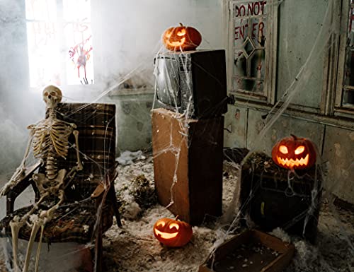 KD KIDPAR 8Pcs Halloween Window Door Decoration Covers Set, Includes 4Pcs 60x30” Window Clings&2Pcs 80x36” Door Posters with Scary Bloody Handprints&2 Fright Tape, Indoor and Outdoor Décor for Party