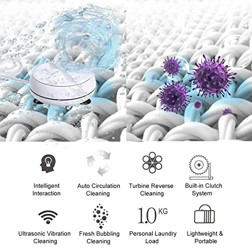 Mini Washing Machine Ultrasonic Turbine Machine - Portable Turbo Washer, Ultrasonic Waves Convenient Travel Home Business Travel USB 3in1 Dishwashers