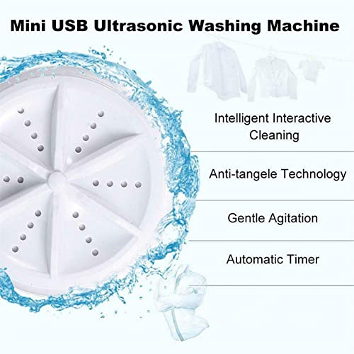 Mini Washing Machine Ultrasonic Turbine Machine - Portable Turbo Washer, Ultrasonic Waves Convenient Travel Home Business Travel USB 3in1 Dishwashers