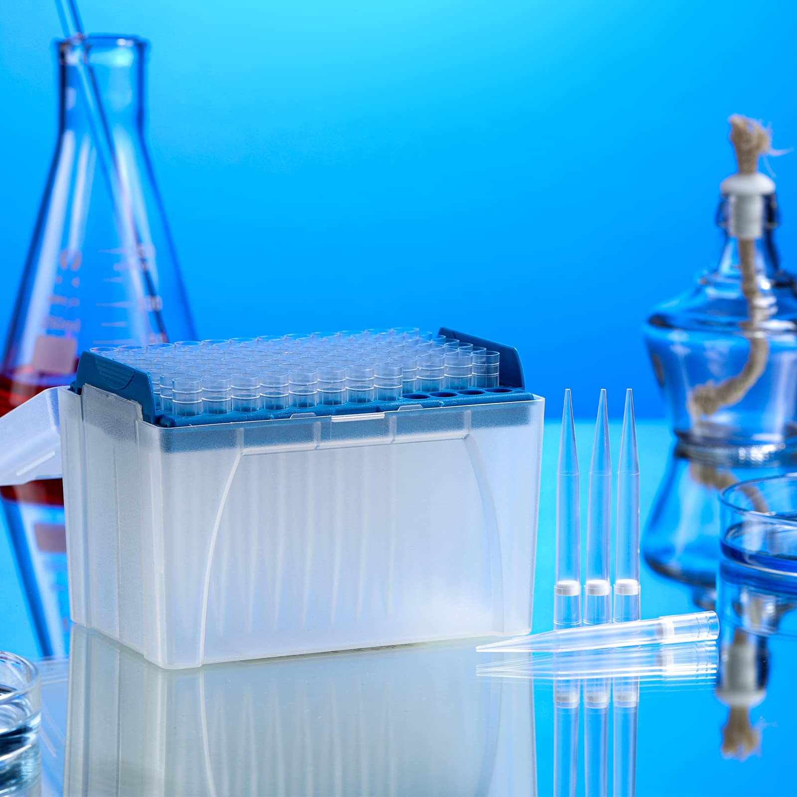 1000µL Pipette Tips - Universal Filtering Pipette Tips-Racked(Box),RNase/DNase Free & Pyrogen Safe,Clear,96 Tips/Rack Pk x 10 Racks (960 Tips)
