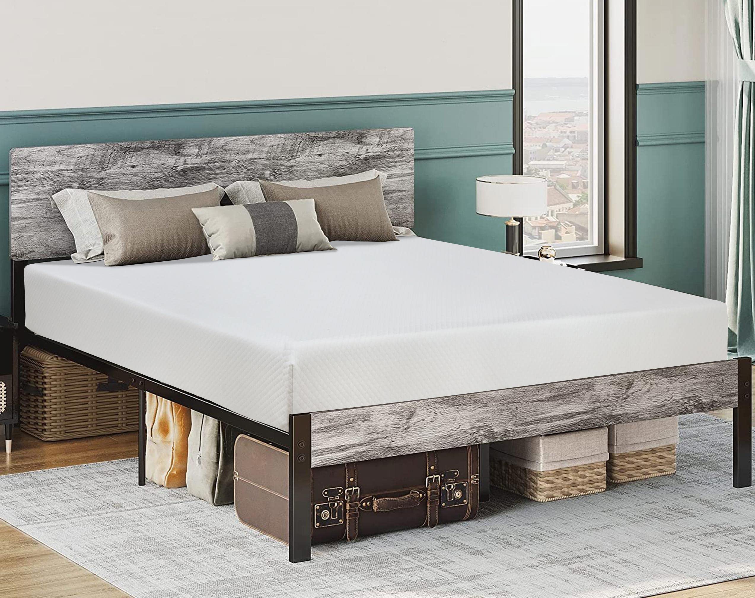 10 inch King Size Mattress, Gel Memory Foam King Mattress for a Cool Sleep & Pressure Relief, Medium Firm Mattress Pad King Size Mattresses, Bed in a Box, CertiPUR-US Certified & White (10 Inch, King)