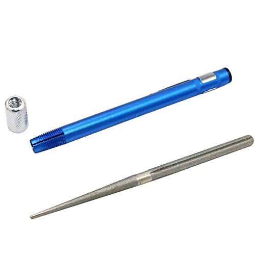 Portable Knife Sharpener, 3 in 1 Pocket Knife Diamond Pen-shaped Sharpener Multifunctional Saw Hook Flat Edge Outdoor Kitchen Knife Sharpener Mini Sharpening Steel Rod Cutter Pen-File By discoGoods