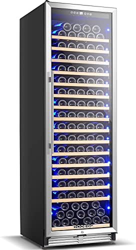 BODEGA 24 Inch Wine Cooler, 176 Bottles Wine Refrigerator with High-Capacity, Built-in & Freestanding Wine Fridge with Advanced Cooling Compressor for Red, Rose and Sparkling Wines,Quiet Operation
